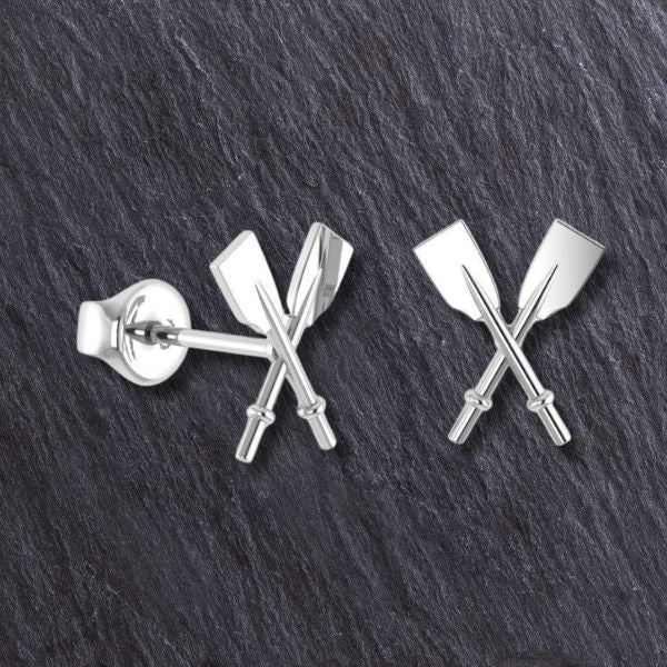 Rowing Crossed Oars Stud Earrings – USRowing Store