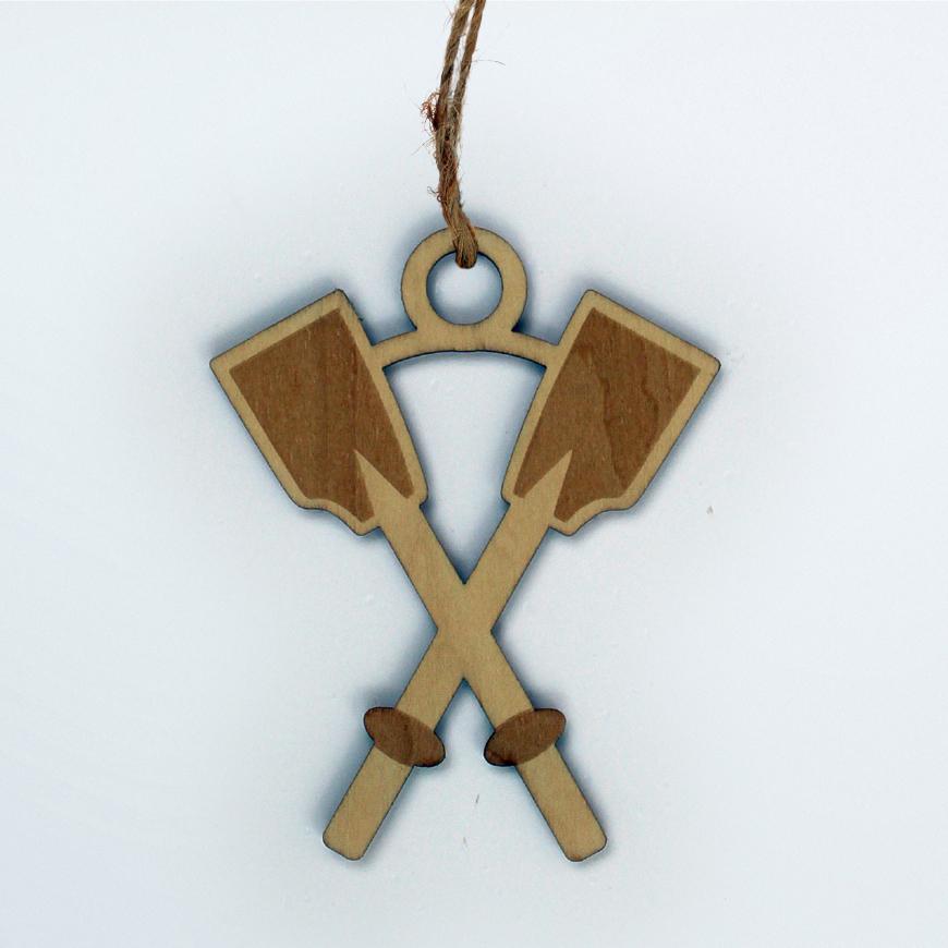 Laser Cut Wooden Crossed Oars Ornament – USRowing Store
